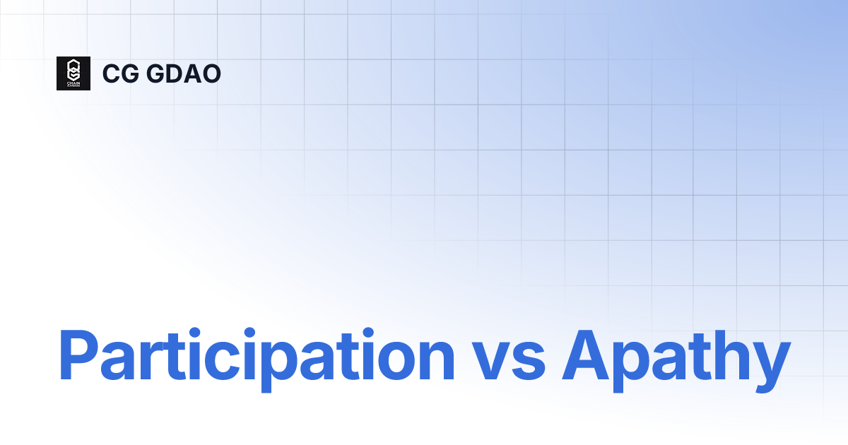 Participation vs Apathy | CG GDAO
